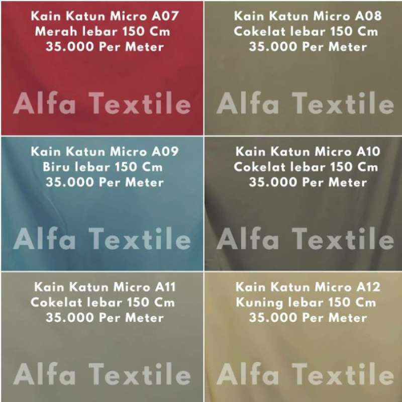 Jual Alfa Textile Kain Katun Micro Lebar 150 Cm Di Seller Umkm Toko ...