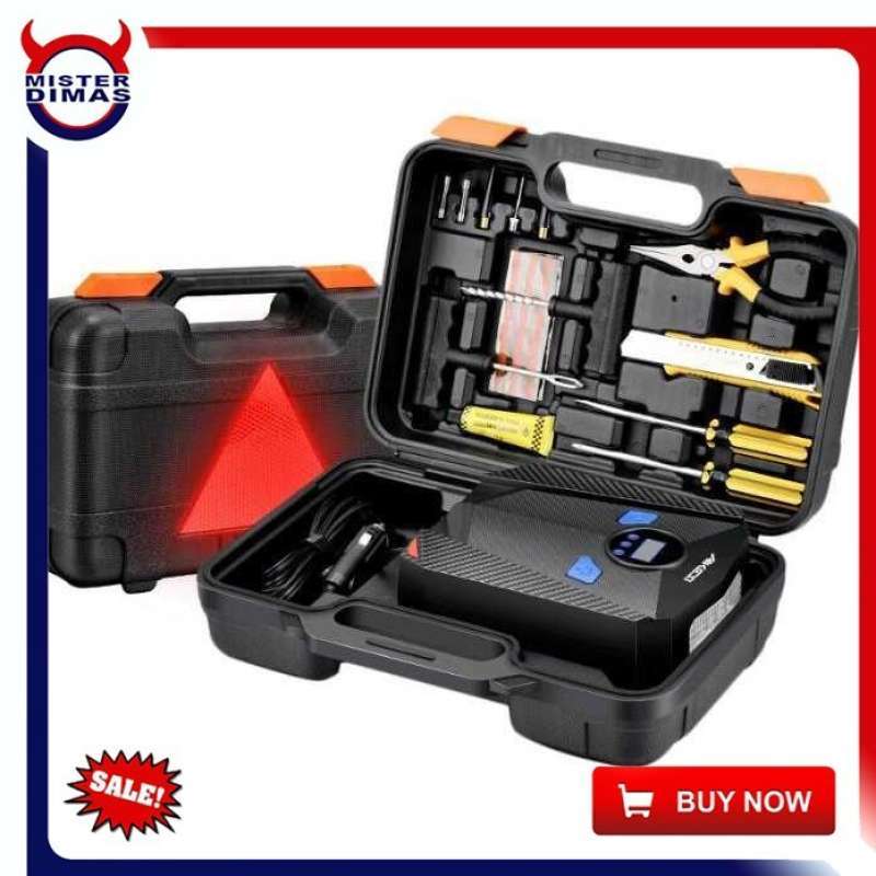 Jual POMPA ANGIN BAN MOBIL LENGKAP DENGAN TOOL KIT SET PRO KOTAK ...
