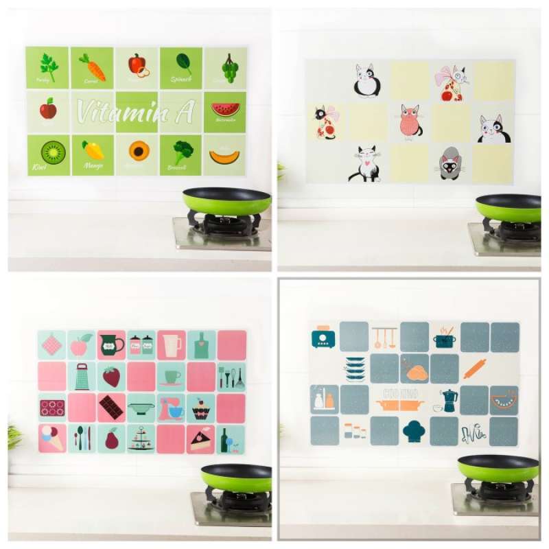 Jual Sticker Dinding Kompor Dapur Stiker Tahan Panas Air Minyak Fouling ...