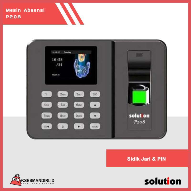 Jual Mesin Absensi Fingerprint Solution P208 - HITAM di Seller Akses ...