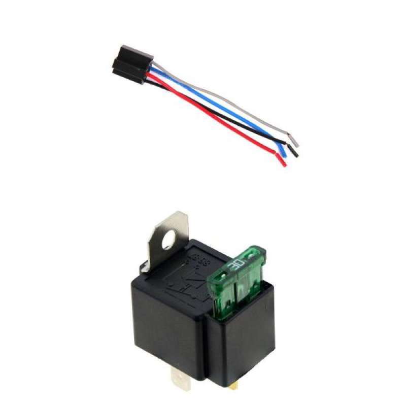 Promo Car Automotive 30Amp Fused Relay 4 Pin with 4 Wires Harness ...