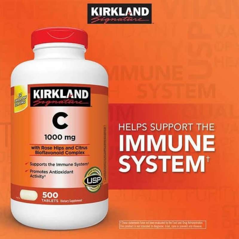 Jual Kirkland Vitamin C 1000 Mg, 100 % Original, Made In Usa, 500 ...