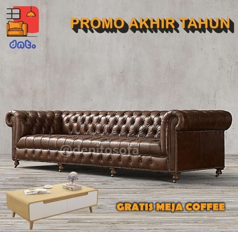 Promo SOFA CHESTERFIELD SOFA KULIT CLASSIC PREMIUM SOFA RUANG TAMU MODERN Diskon 33% di Seller ...