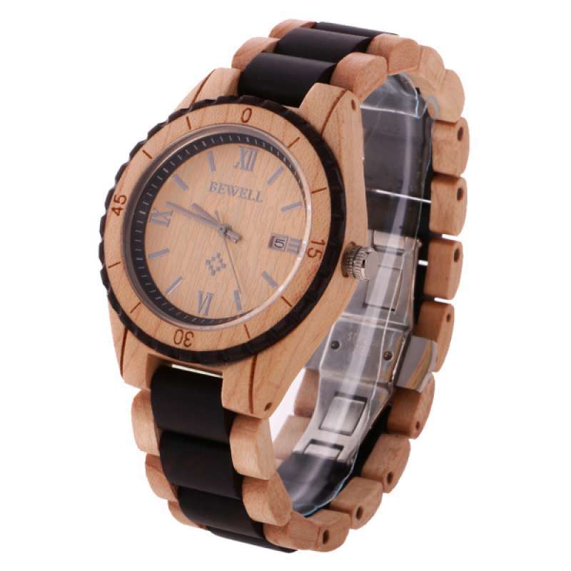 Promo Men's Round Wood Face Watch Wooden Wrist Watch Luxury Wood ...