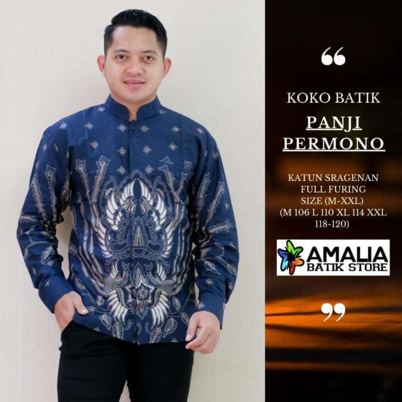 Jual Panji Permana Koko Batik Kemeja Batik Pria Lengan Panjang By ...