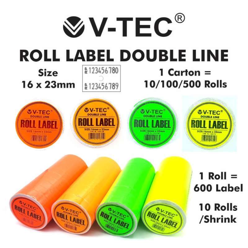 Jual V-TEC Roll Label Double Line Type RL-1602 1603 1604 1605 di Seller ...