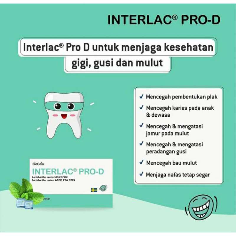 Jual Interlac Pro D Lozenges Tablet Hisap Probiotik Mint - 3 blister ...