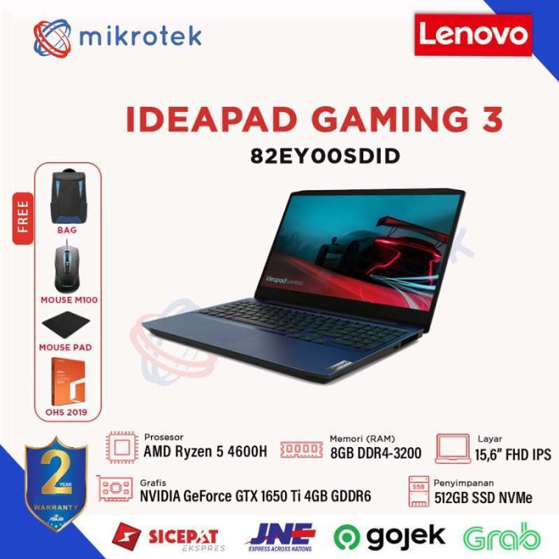Jual Lenovo IP Gaming 3 Ryzen 5 4600H 8GB 512 SSD GTX1650Ti W10 OHS ...