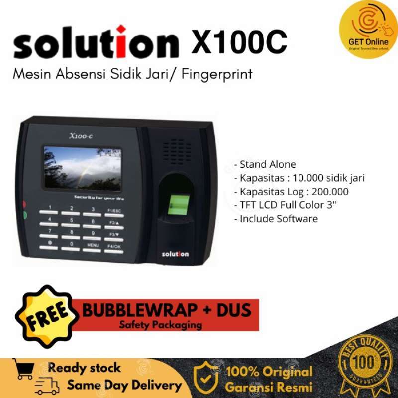 Promo Solution X100C Mesin Absensi Fingerprint Sidik Jari Diskon 23% di Seller Cetakanmu Store ...