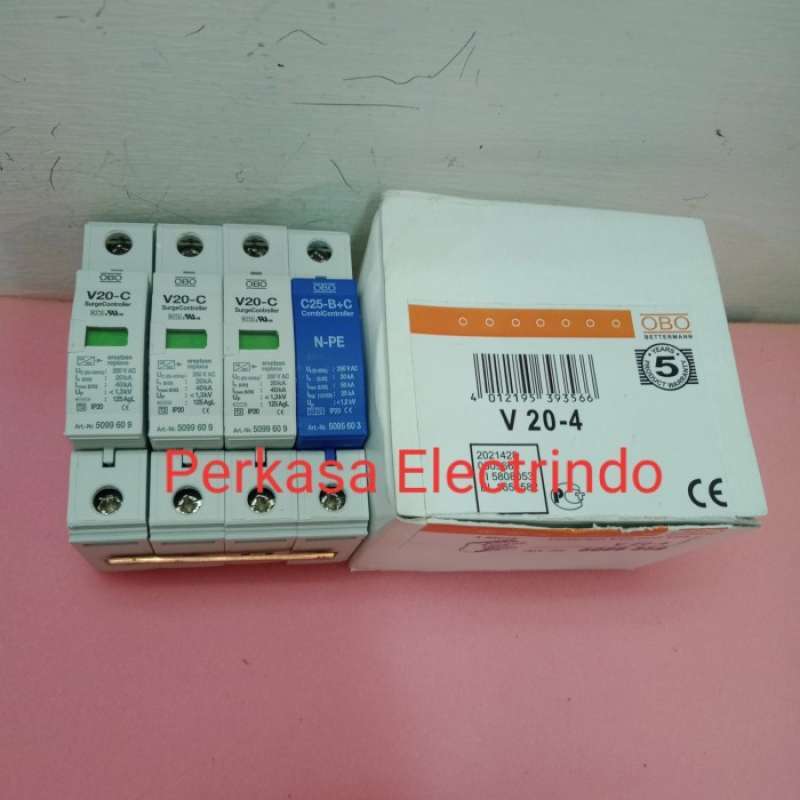 Promo Surge Arrester OBO V20-C 3P+NPE 280V AC Original Diskon 23% di ...