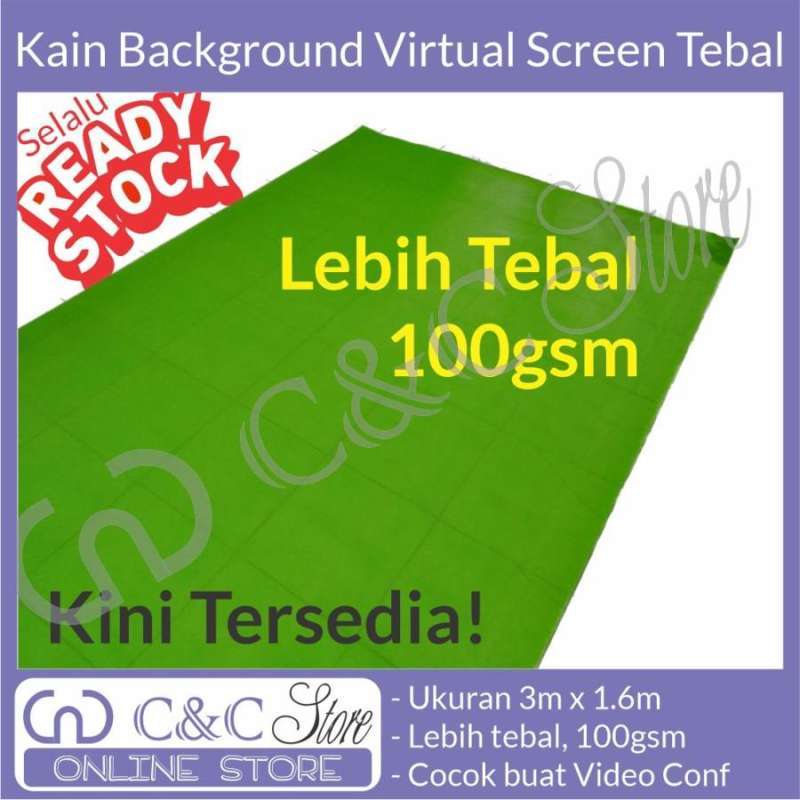 Jual Kain Layar Video Green Screen 3M X 1.6M Background Greenscreen ...