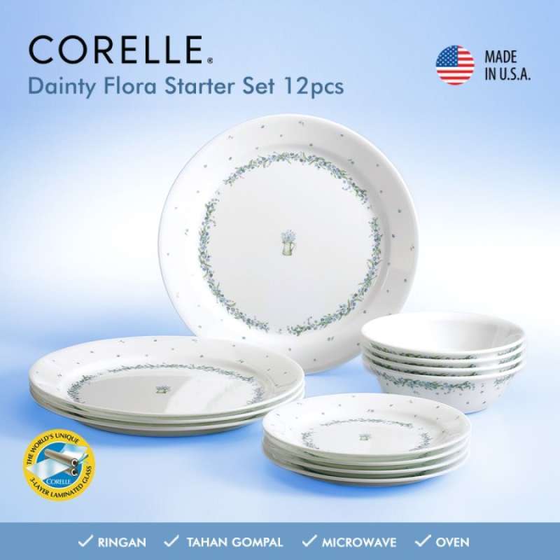 Promo Corelle Dainty Flora Starter Set 12 Pcs Diskon 23% di Seller ...
