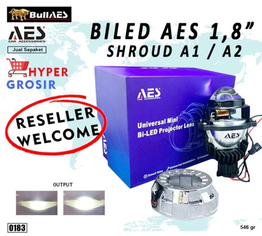 Promo Limited Projector Biled 1.8 Inchi Paketan Shroud A1 A2 Merk Aes ...