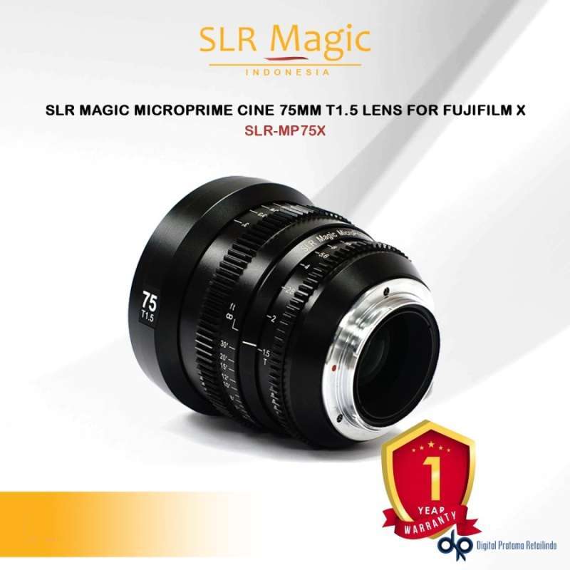 Jual SLR Magic MicroPrime Cine 75mm T1.5 Lens For Fujifilm X Resmi 1th ...