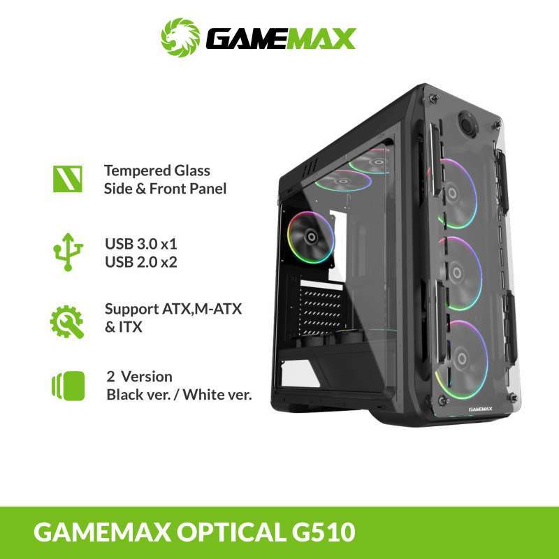 Jual Gamemax Optical G510 Gaming PC Case - Black di Seller GameMax ...