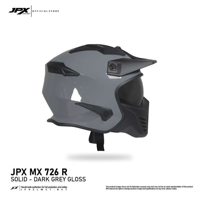 Jual Jpx Full Face Mx-726r Dark Grey Gloss Di Seller Jpx Helmet ...