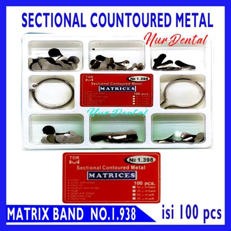 Jual Matrix Sectional Contoured /dental Metal Matriks Gigi Logam Ring ...