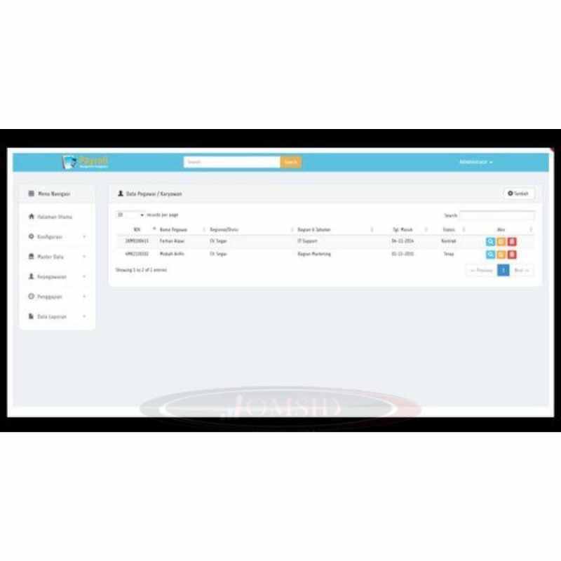 Jual Source Code Aplikasi Payroll V2 Hrd Php Dan Mysql Di Seller Omsid Computer - Wanasari, Kab ...