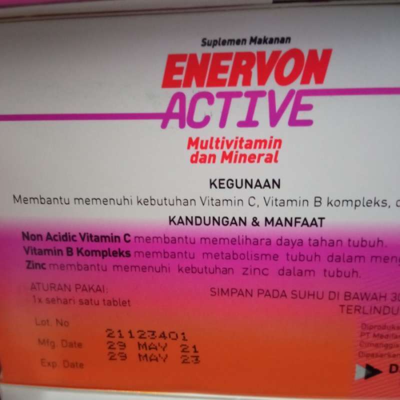 Jual Enervon C Active Sachetan 1box Isi 100 Tablets Di Seller Nur Nur ...