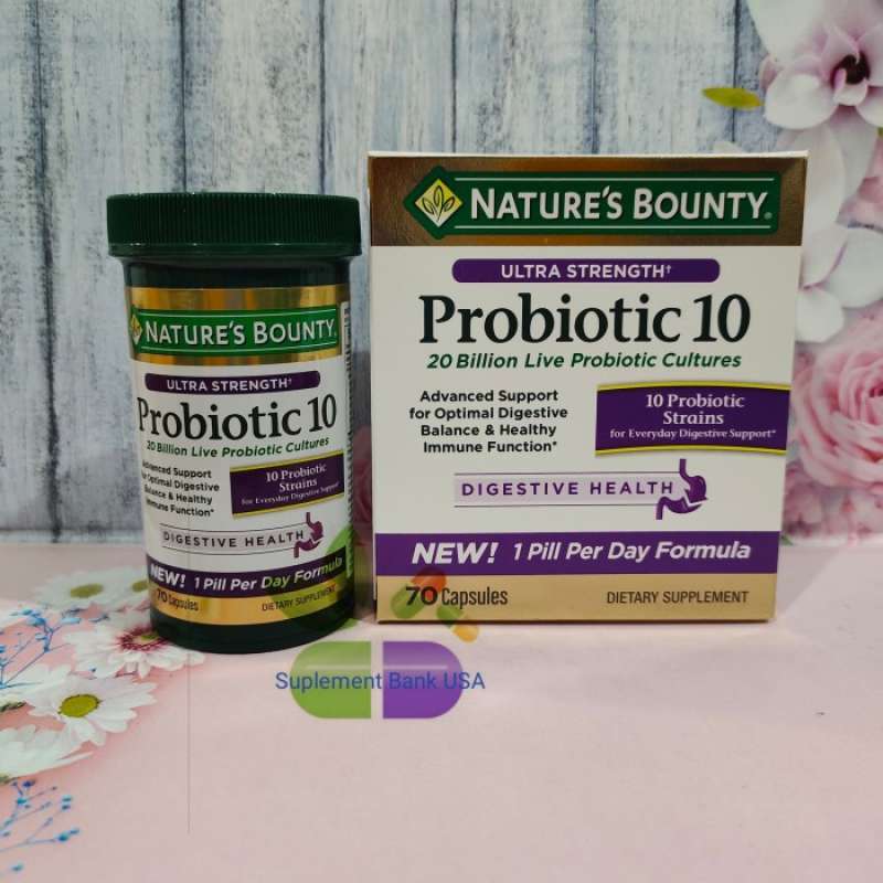 Promo Natures Bounty probiotic 10 ultra strength 20 billion 70 capsules ...