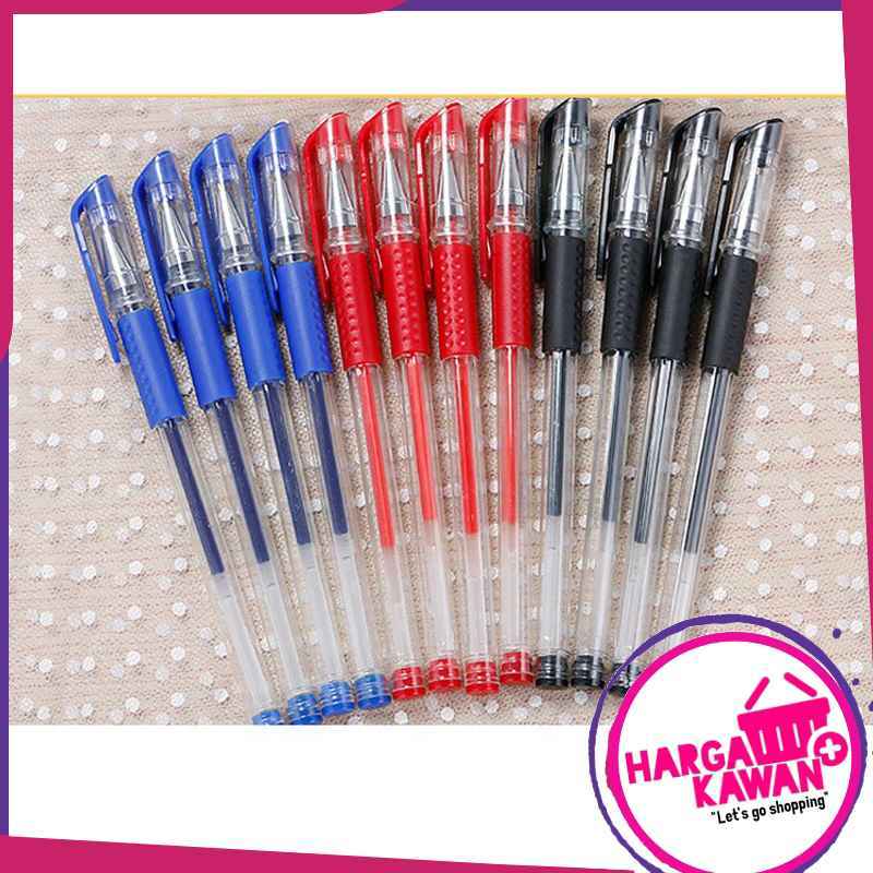 Jual Pulpen Warna Hitam Biru Merah Gel 0.5 mm di Seller Hargakawan ...