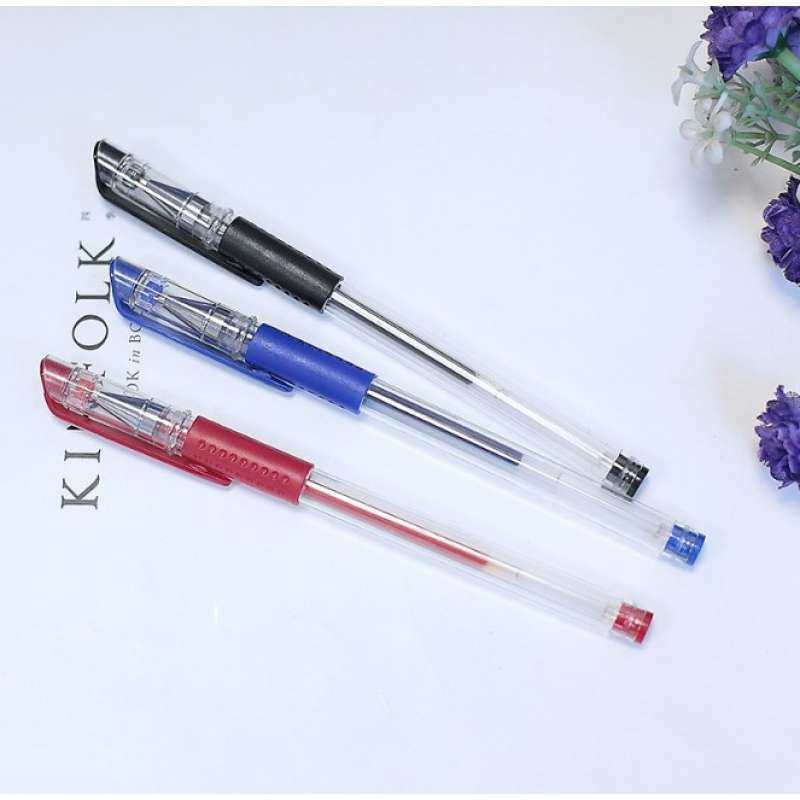 Jual Pulpen Warna Hitam Biru Merah Gel 0.5 mm di Seller Hargakawan ...