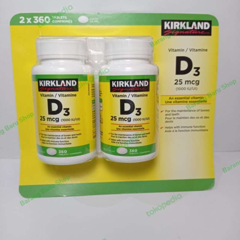 Promo Kirkland Signature Vitamin D3, 1000 IU, 2-Packs, 360 x 2 tablets ...