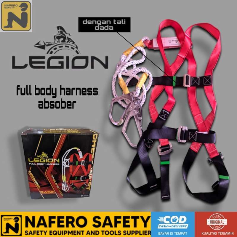 Jual FULL BODY HARNESS LEGION DOUBLE HOOK PLUS ABSOBER DAN SABUK DADA ...