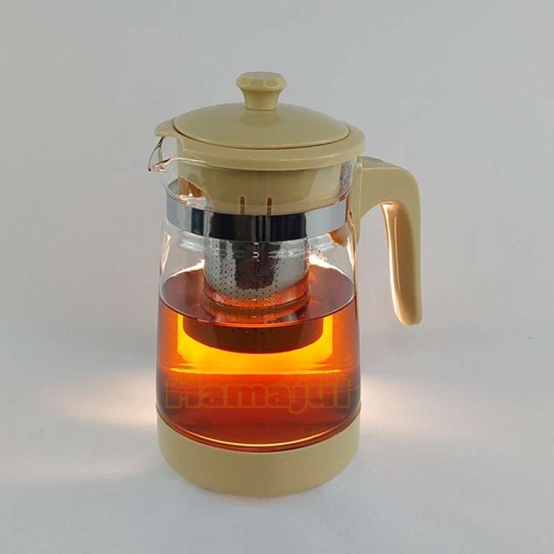 Promo Teko Teh Kopi Tea Pot Kaca Saringan Stainless Elegan 900 ml ...