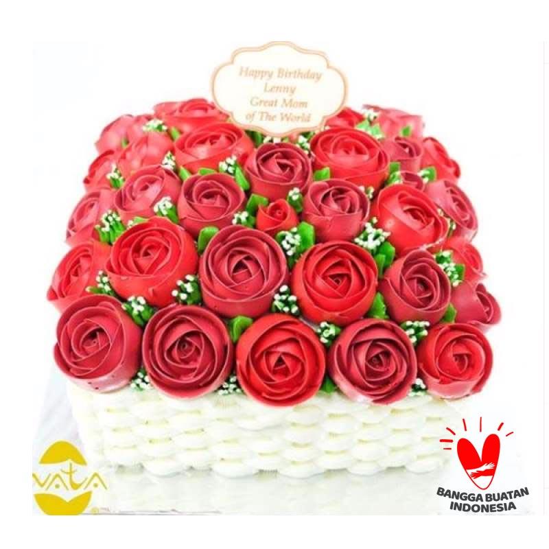 Jual Nata Cake Kue Tart Butter Cream 658(ukuran Kotak 18 Cm) Di Seller ...