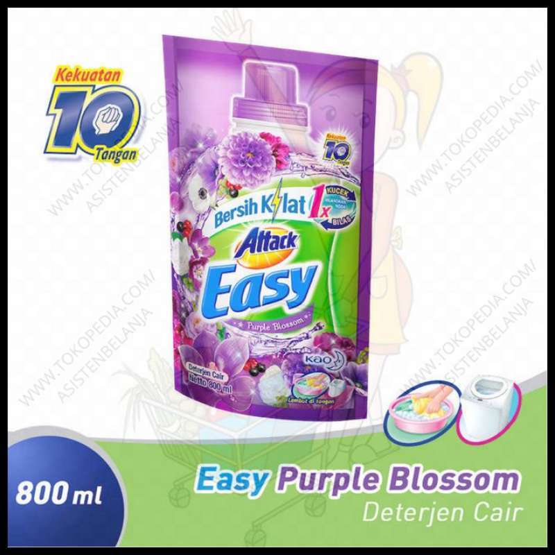 Jual Attack Easy Liquid Ungu 800ml - Deterjen Cair - Purple Blossom di ...