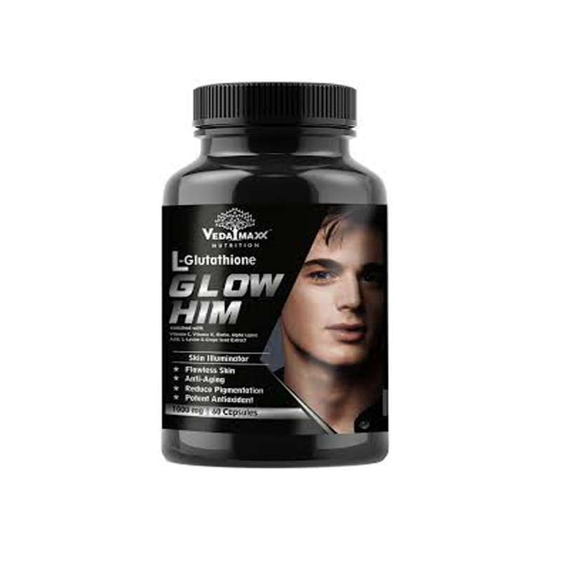 Jual Suplemen Pemutih Kulit Veda Maxx Men L Glutathione Glow Him 1000mg ...