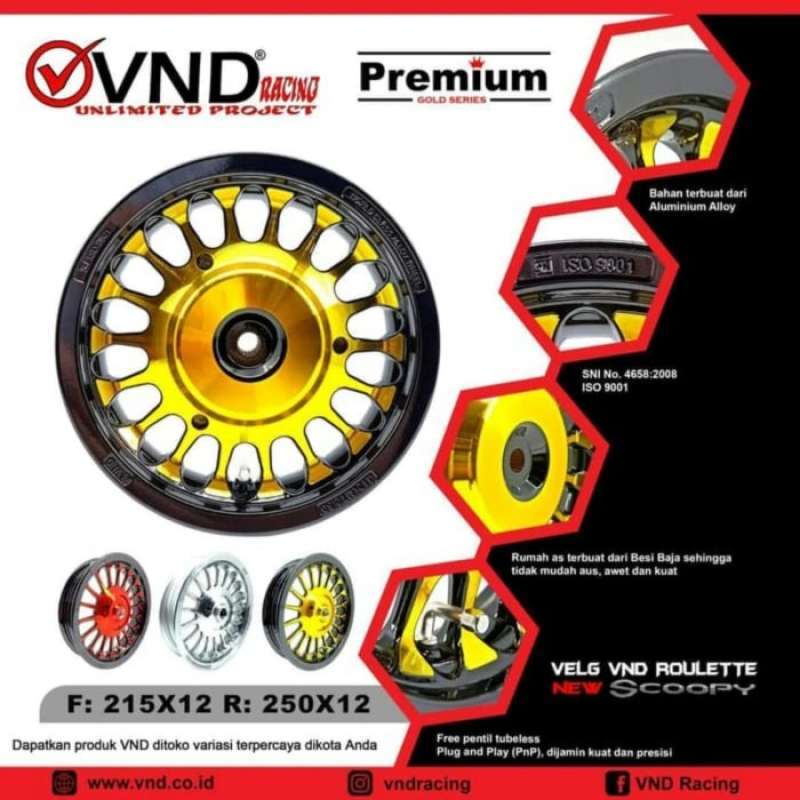 Jual VELG SET HONDA NEW SCOOPY RING 12 VND VELG ROULETTE SCOOPY RING 12 di Seller ekk shop1 ...