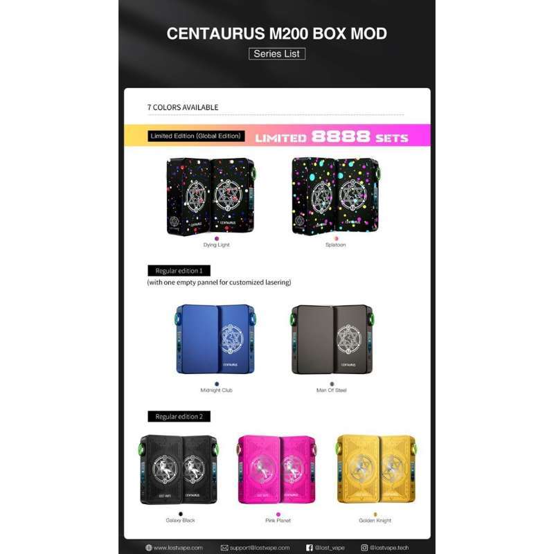 Promo LOST VAPE BOX MOD CENTAURUS M200 BOX MOD NEW - PINK PLANET Diskon ...