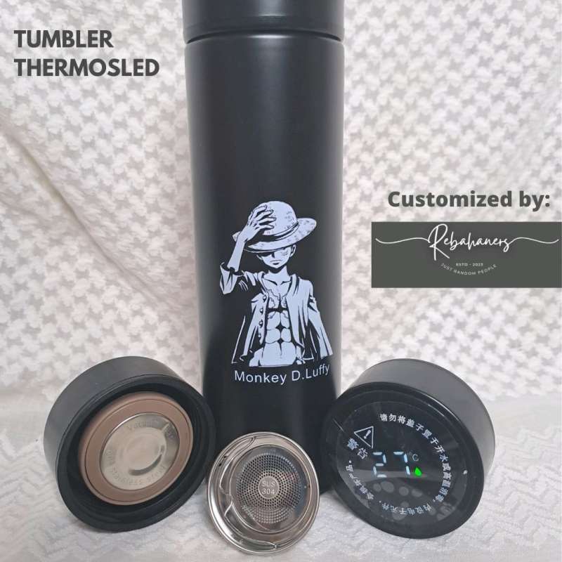 Promo Smart Led Tumbler Thermos Custom Anime One Piece Monkey D Luffy ...