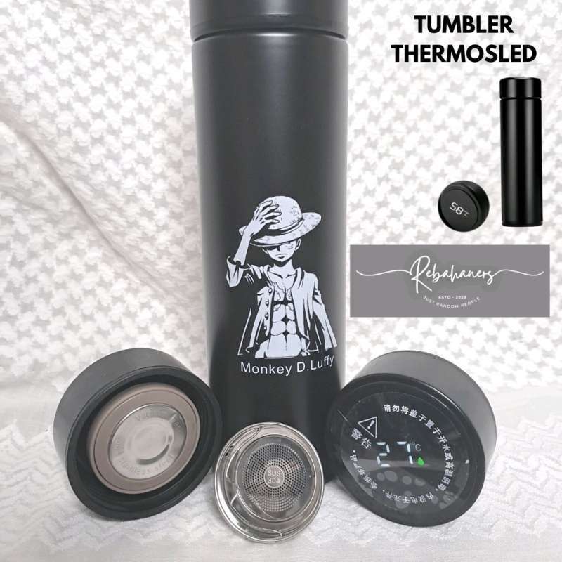 Promo Smart Led Tumbler Thermos Custom Anime One Piece Monkey D Luffy ...