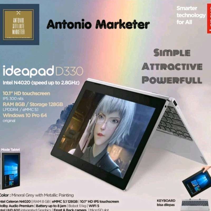 Jual Lenovo Ideapad D330 Intel Celeron N4020 8gb Ram 128gb/256gb Di ...