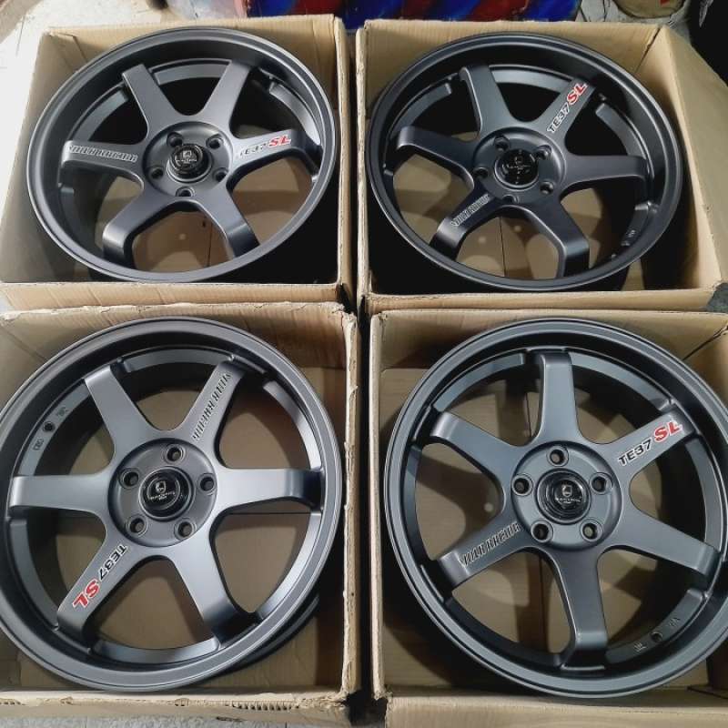 Promo VELG MOBIL RACING TE37SL R18X8 H5X114,3 ET45 SEMI MATT GREY HUB ...