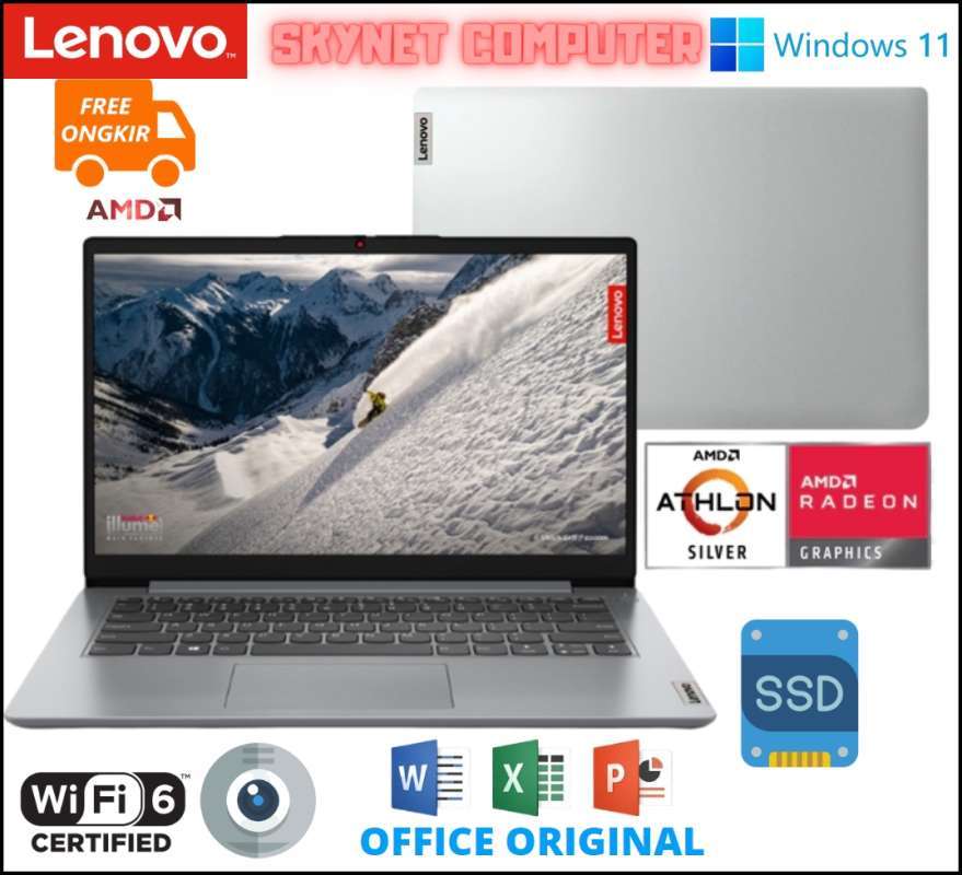 Promo LENOVO IDEAPAD SLIM 1 AMD SILVER 7120U RAM8GB SSD256GB WINDOWS 11 ...