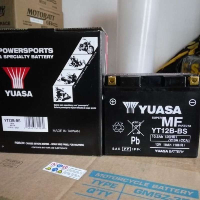 Promo aki motor yuasa yt12b-bs 12v 10ah ducati r1 r6 triumph yamaha Diskon 23% di Seller Alice ...