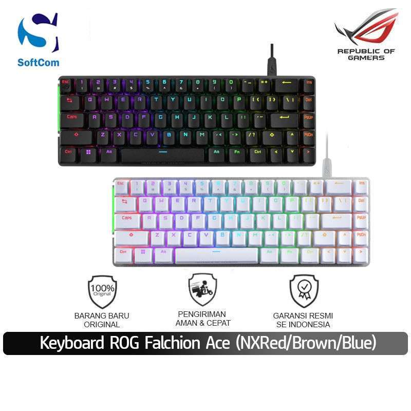Promo Keyboard Gaming Asus Rog Falchion Ace Black White Nx Red Nx Brown Nx Blue Diskon 5