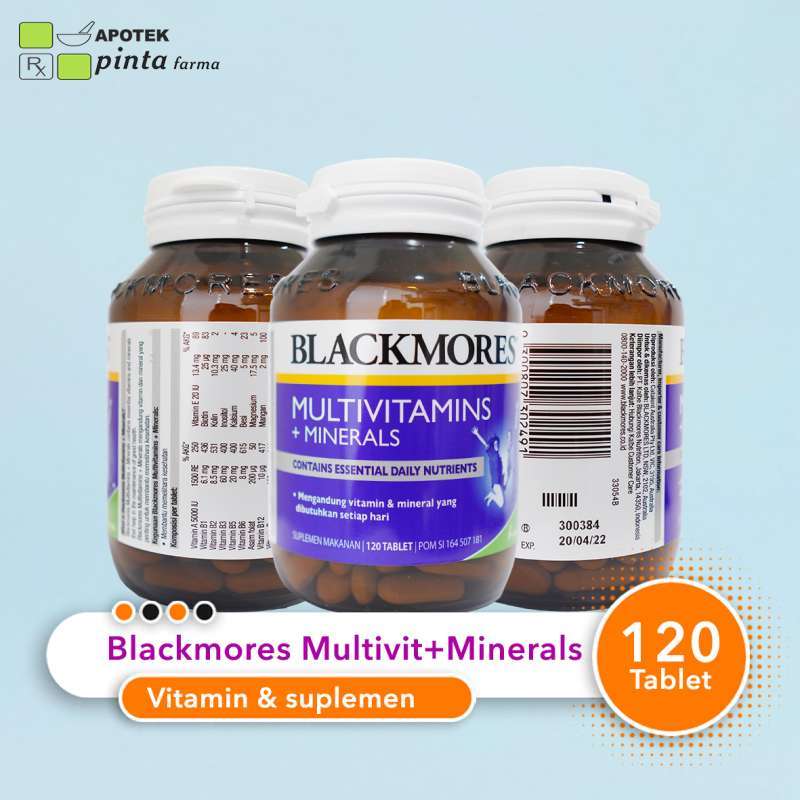 Jual BLACKMORES MULTIVITAMINS + MINERALS 120 TABLET. di Seller Apotek Pinta Farma ...