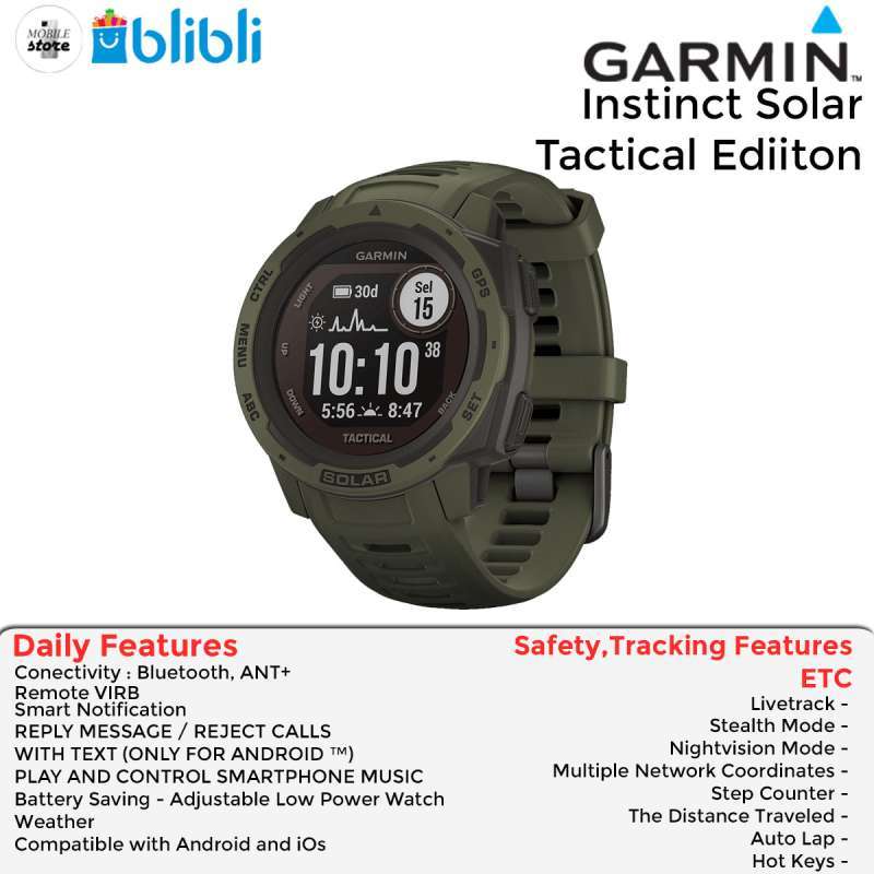 Jual Garmin Instinct Solar - Tactical Edition [Smartwatch Great Feature ...