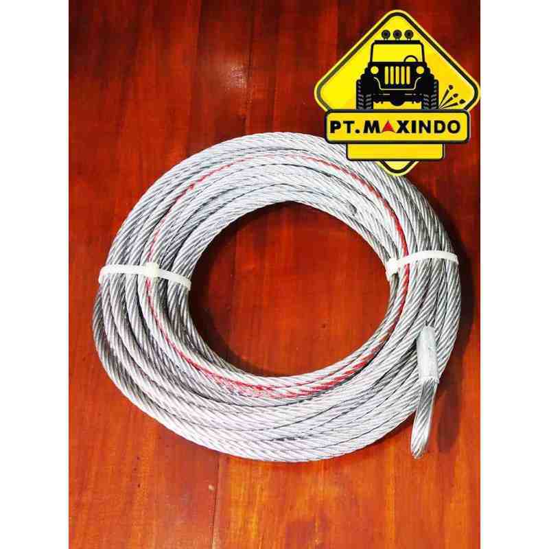 Jual T-Max Tali Sling Baja - Wire Rope Ukuran 8,2mm X 28,5m for Winch ...