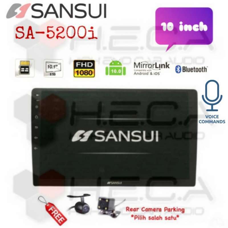 Jual SANSUI SA-5200i Android 10 Universal Head Unit Tape Double Din ...