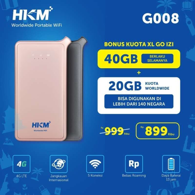 Jual XL Go IZI Mifi Router Modem Wifi 4G Huawei E5577 MAX 3000mAh Free ...
