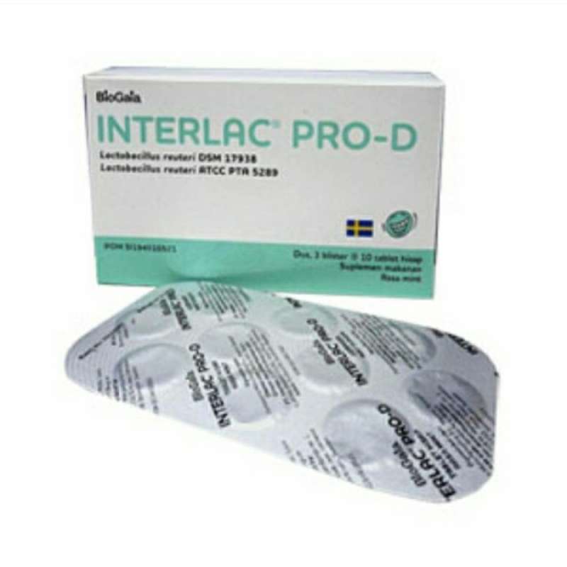 Jual Interlac Pro D Lozenges Tablet Hisap Mint - 3 blister @10 tablet ...