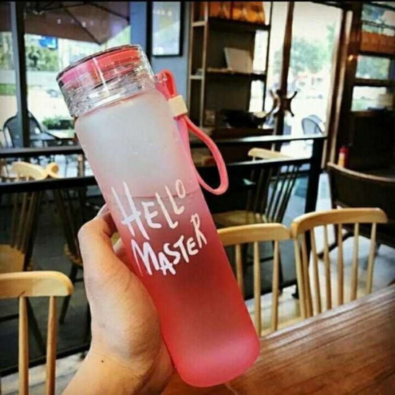 Jual Ns - Botol Minum Kaca Hello Master + Pouch - Botol Minum ...