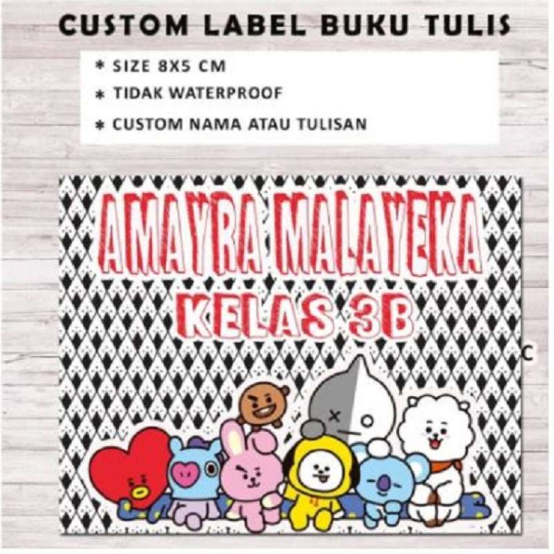 Jual Label buku tulis buku pelajaran bahan sticker motif bt21 kpop bts ...
