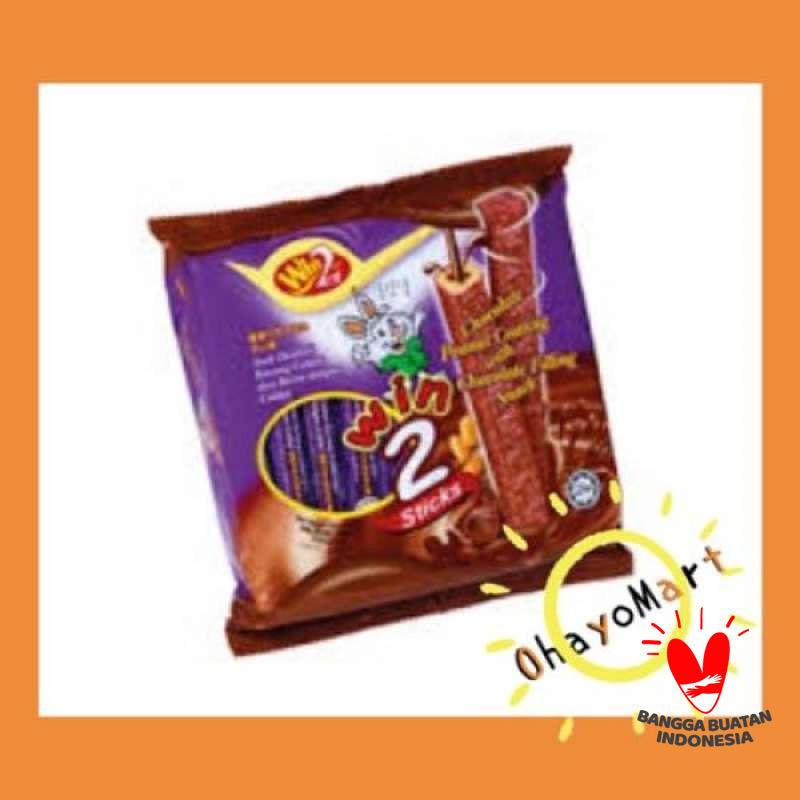 Jual Win2 Sticks Wafer Roll chocolate/ Snack isi coklat/ Choco stick ...